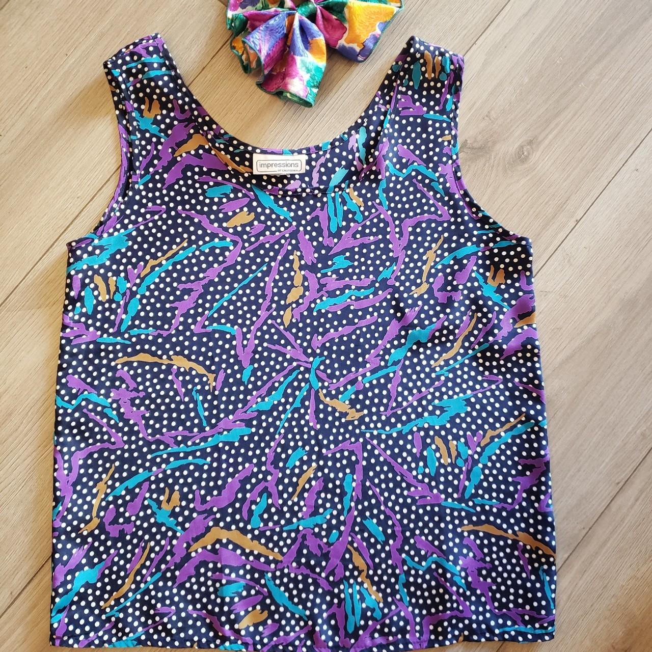 "IMPRESSIONS" 1980'S soft, slinky little tank with... - Depop