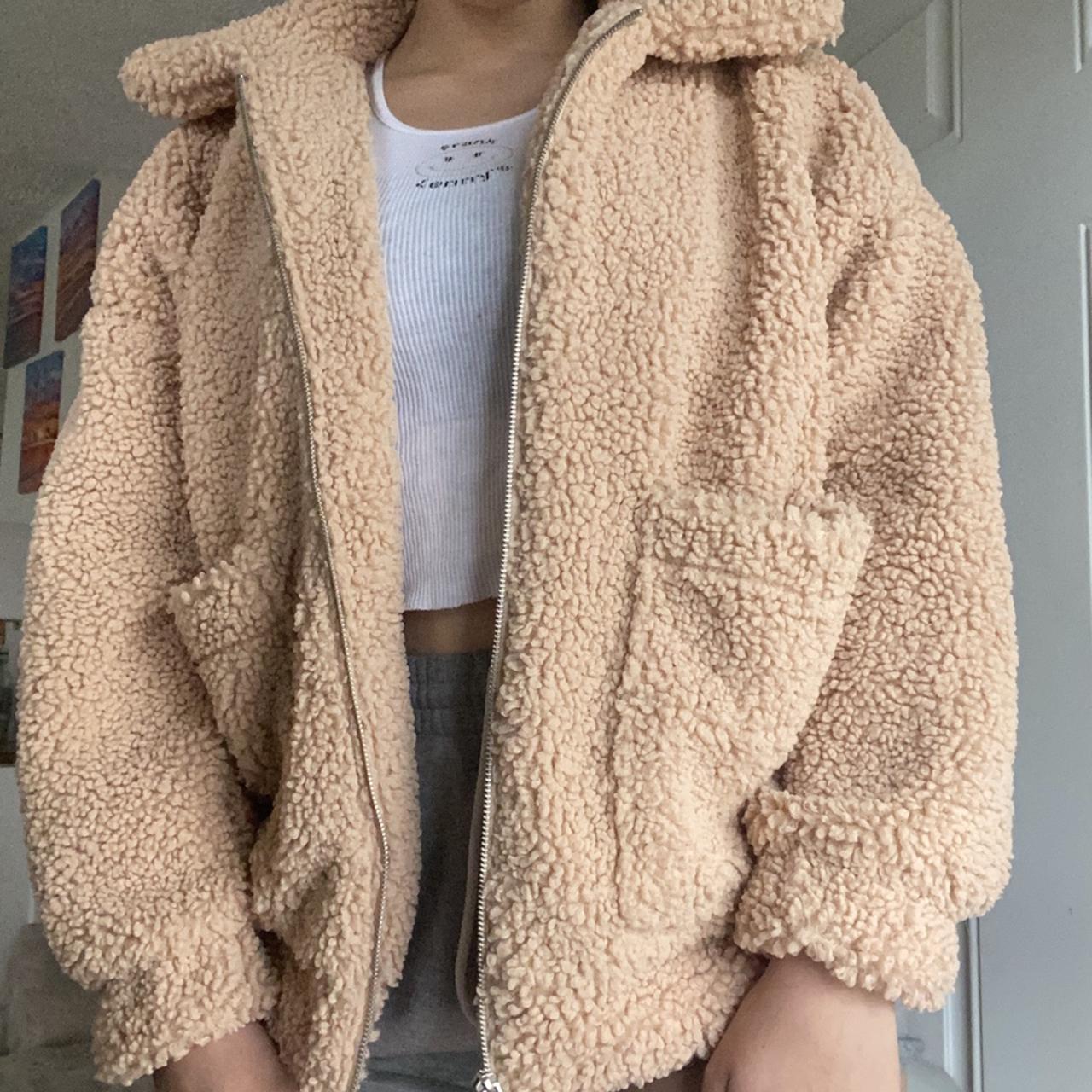Wild Fable Beige Teddy Coat #coat #target #teddy - Depop