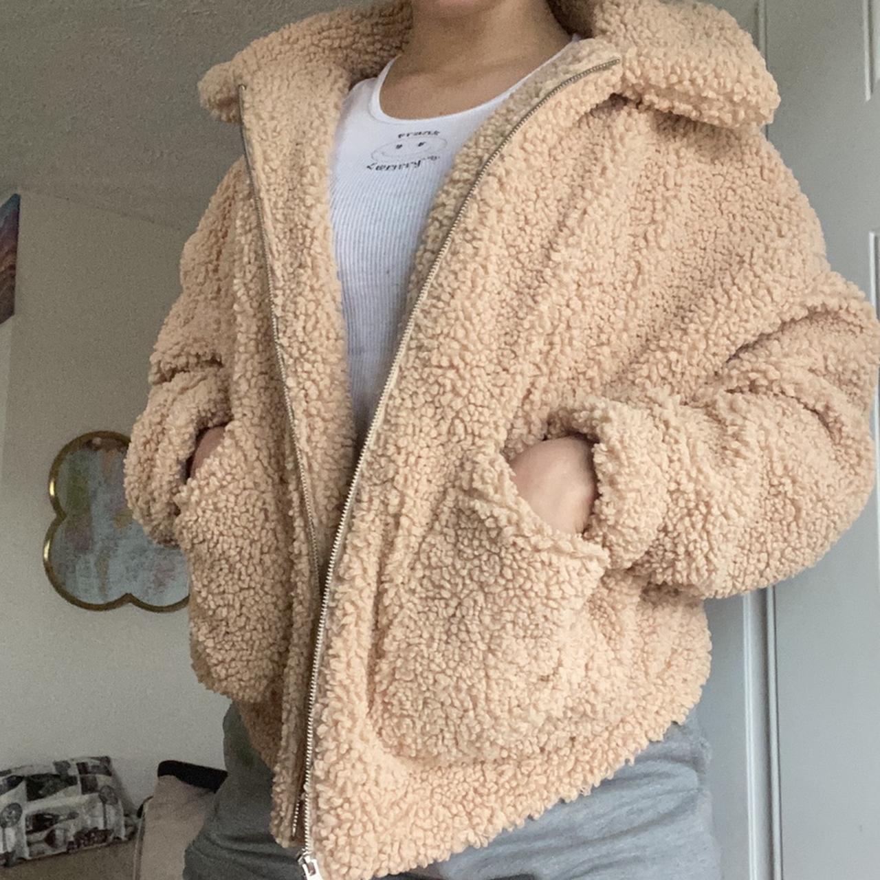 Wild Fable Beige Teddy Coat #coat #target #teddy - Depop