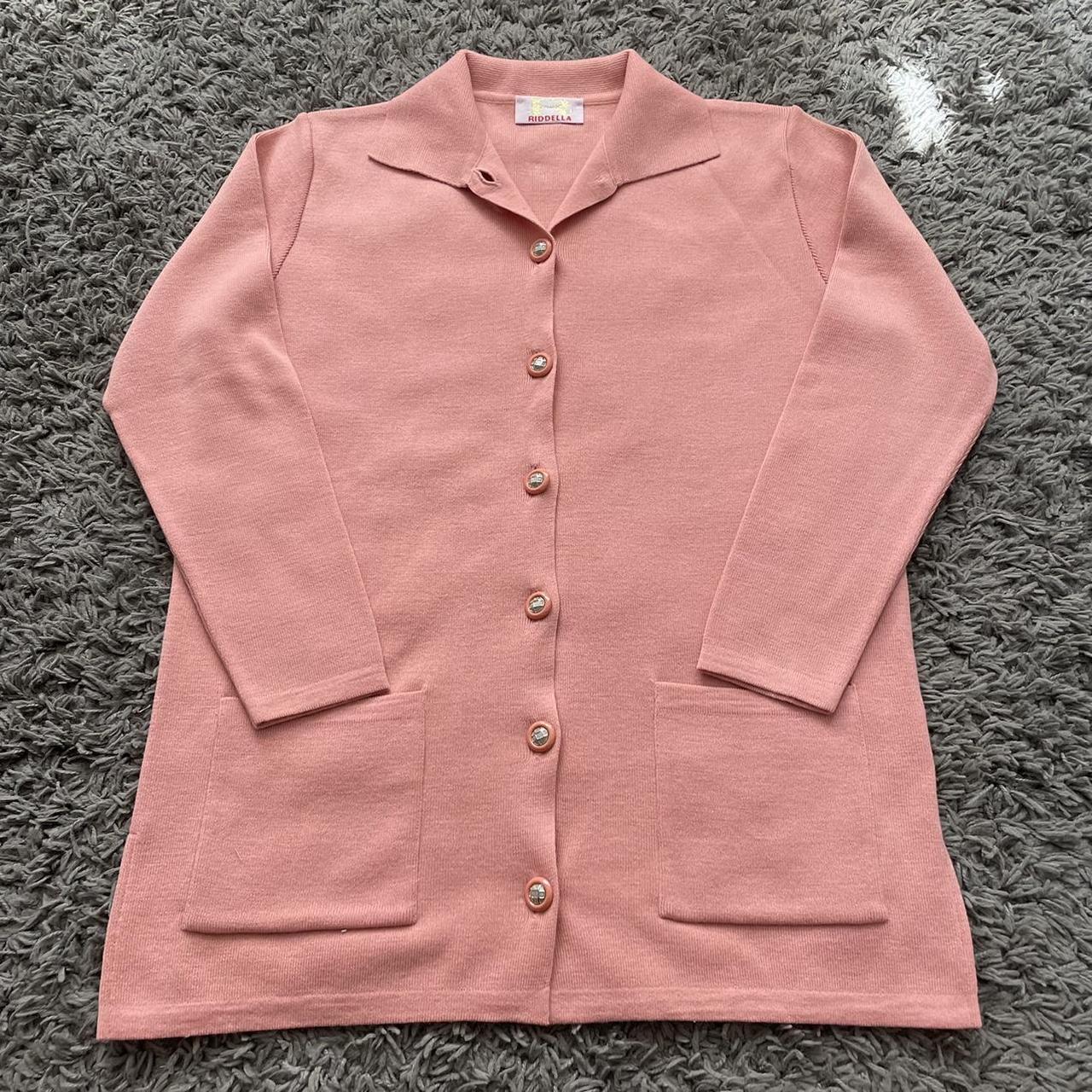 Vintage Ladies Riddella Pink Cardigan. Size 12/14.... - Depop