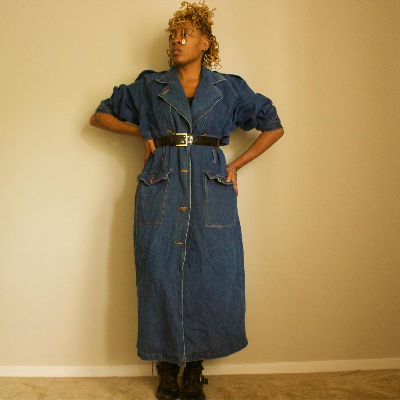 Duster Denim Jacket Size Marked: 12 Petite... - Depop