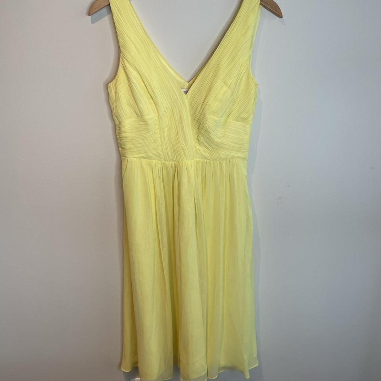 Monsoon Women's Yellow and Cream Dress | Depop