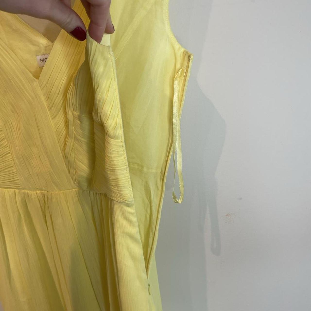 Monsoon Women's Yellow and Cream Dress | Depop