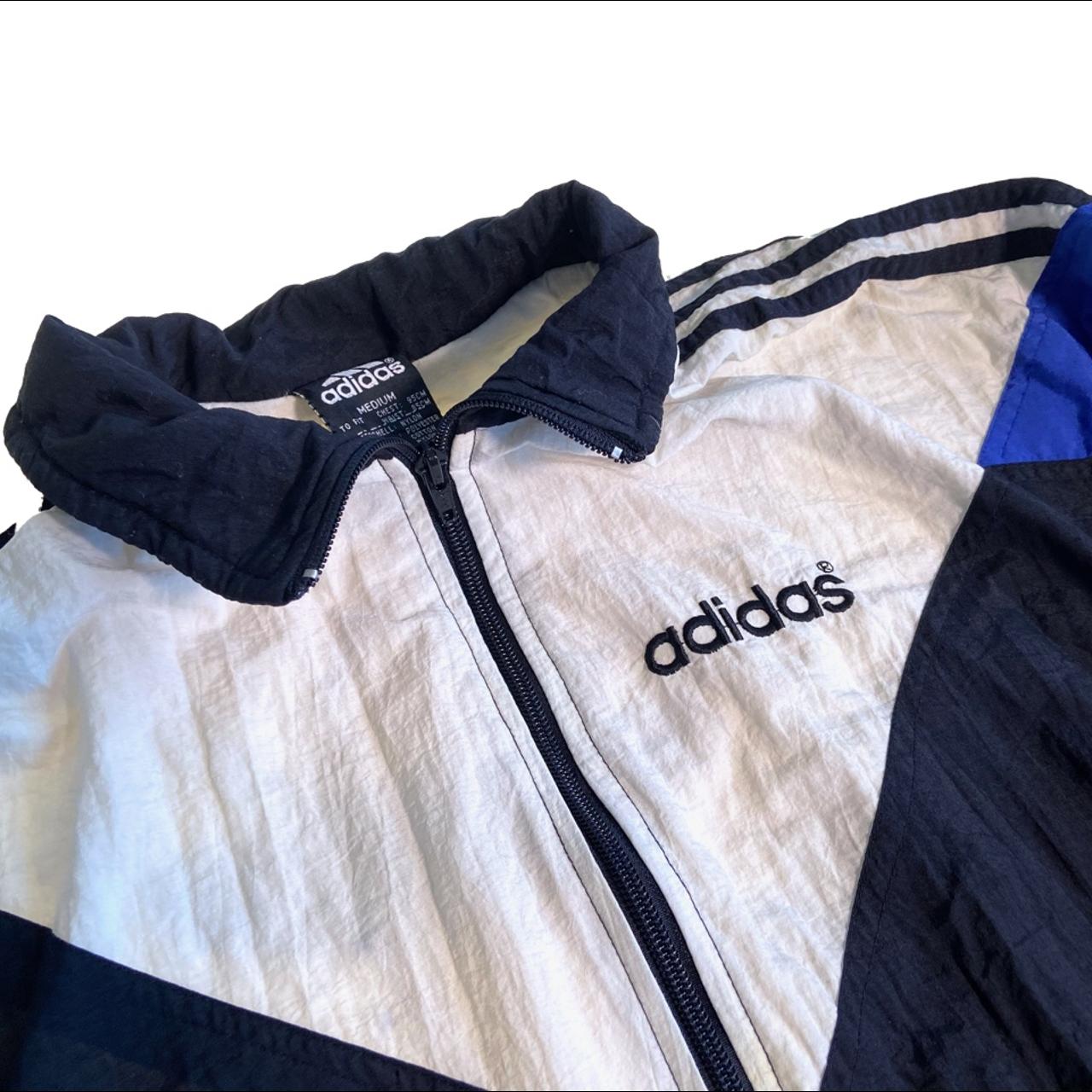 Vintage Adidas Track Jacket Black Blue and... | Depop