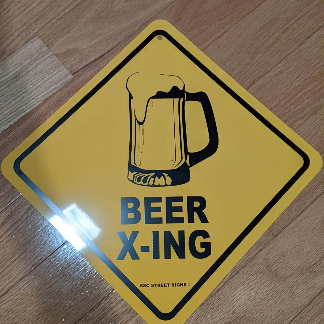 Beer crossing road sign. Perfect addition to any bar... - Depop