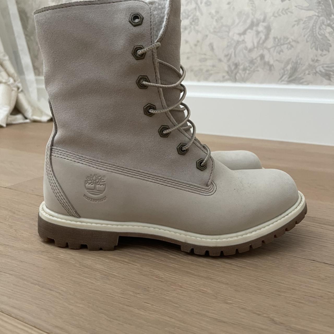 Timberland Boots beige waterproof size 39... - Depop