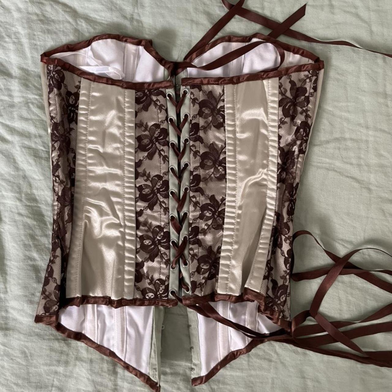 The Most Beautiful Satin Corset Top Lace Up Back Depop