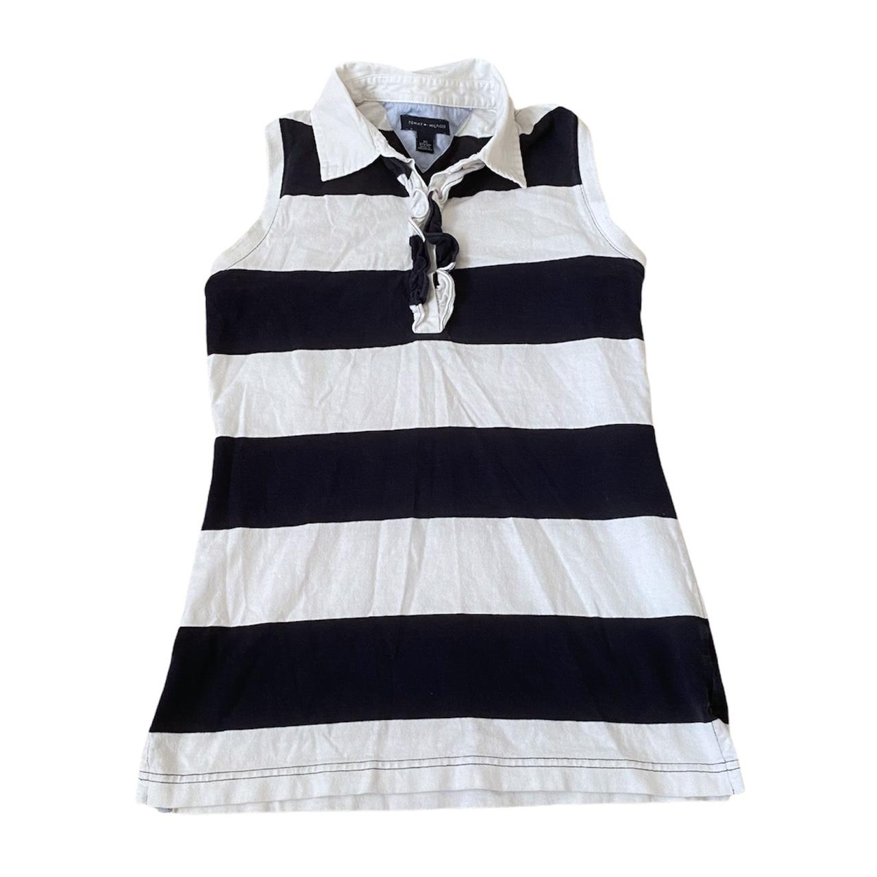 Tommy Hilfiger Collared Button Up Sleeveless Navy Depop