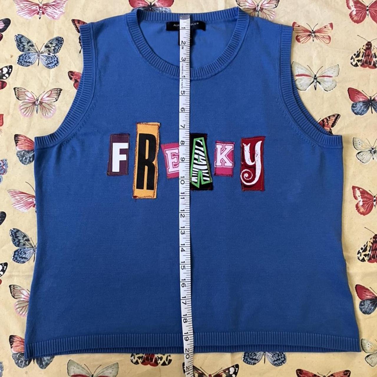 Custom and reworked FREAKY blue sweater vest >:)... - Depop