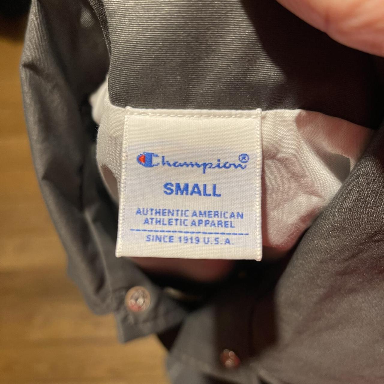 Champion Button up Coach Jacket Raised Embroidered... - Depop