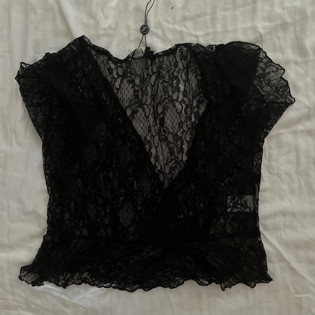 Black lace mesh top from motel rocks - Depop