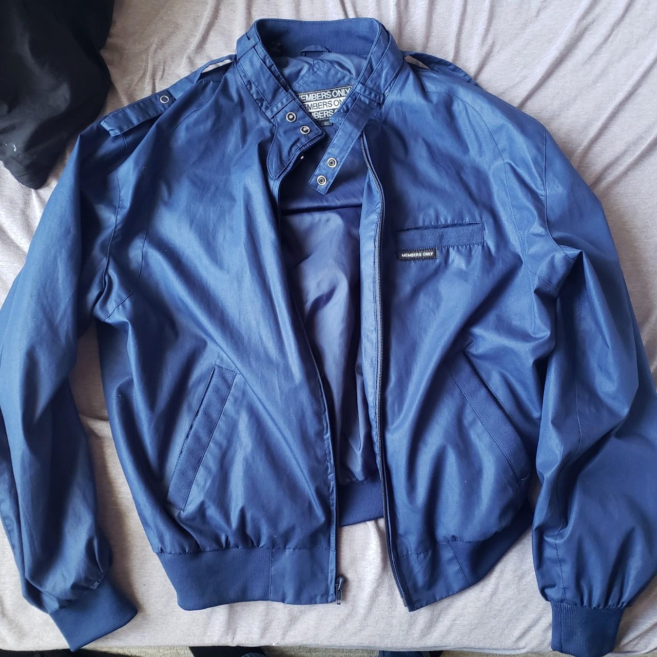 Members Only Men's Blue Jacket | Depop