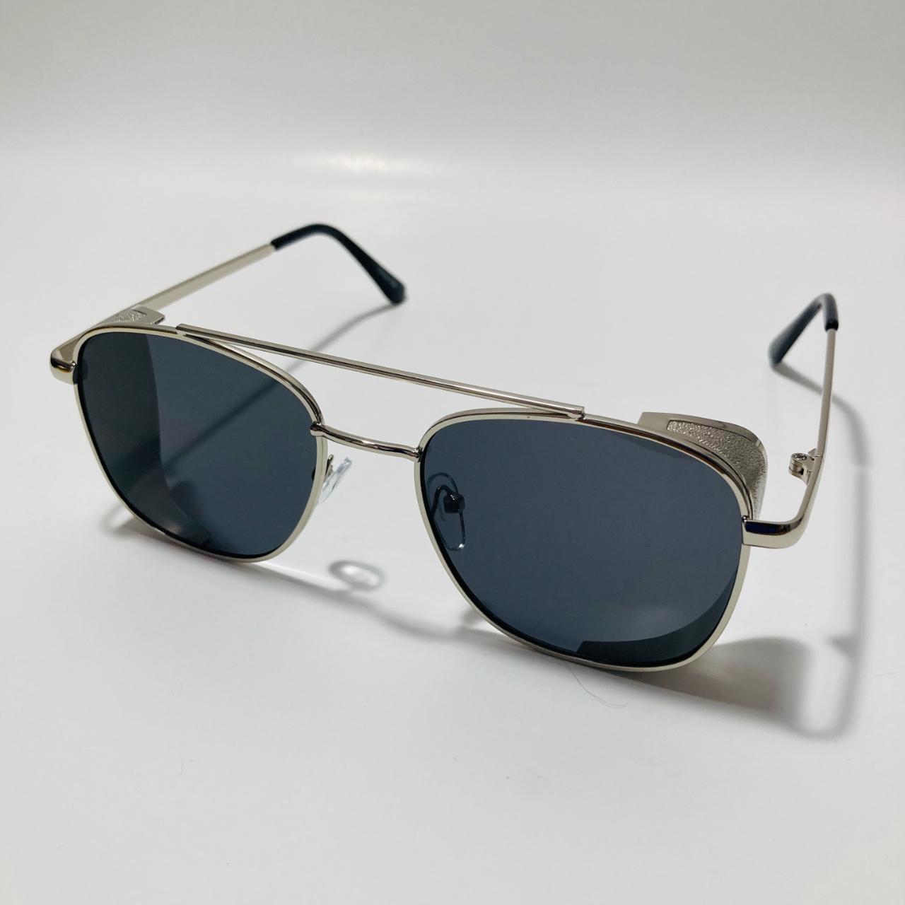 aviator sunglasses with side shields metal... - Depop