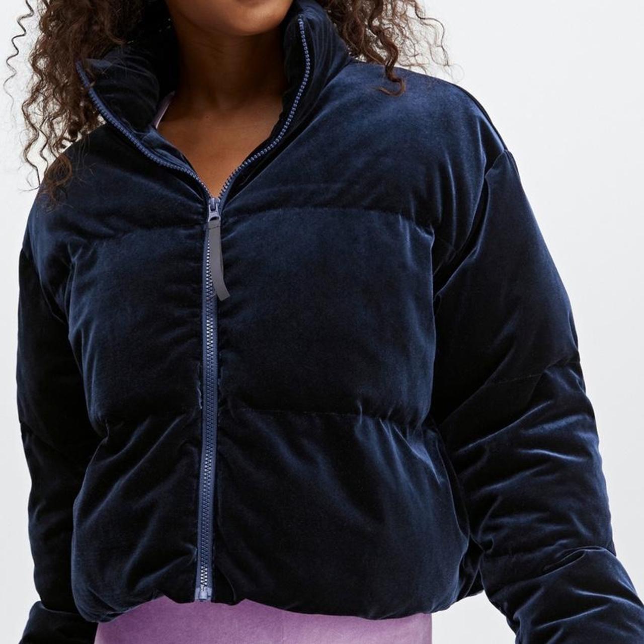 Fabletics Women's Navy and Blue Jacket | Depop