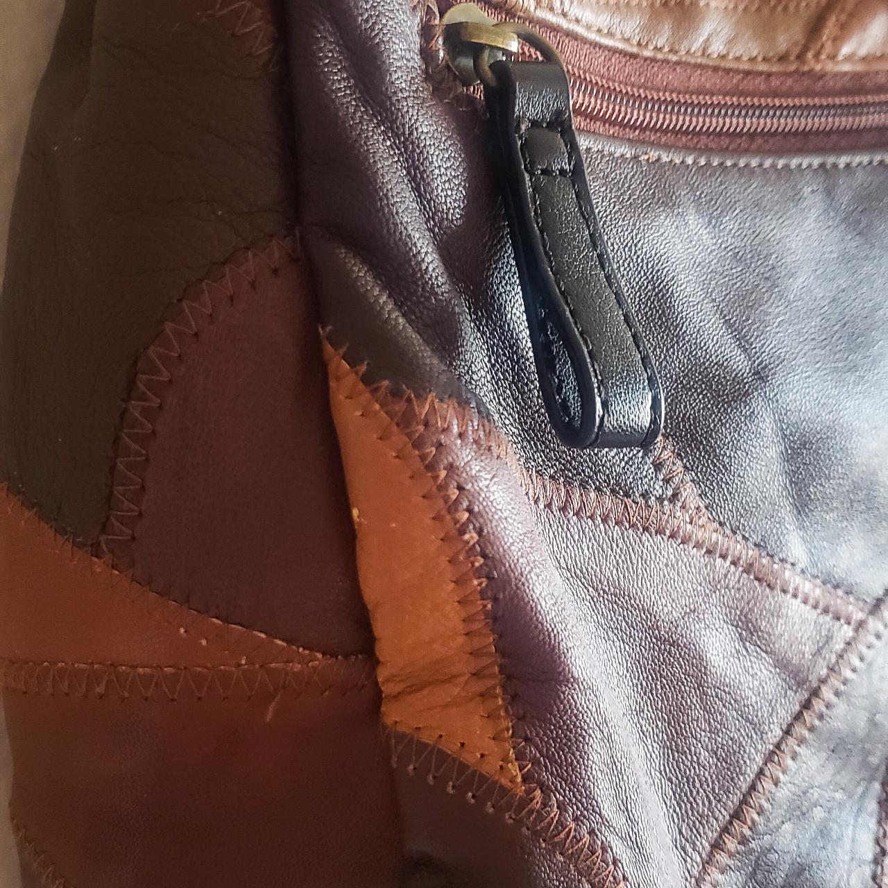 Brown Leather Patch Shoulder Purse Brand:... - Depop