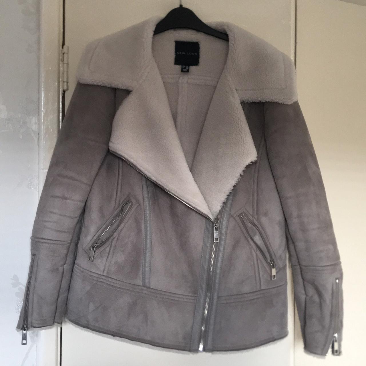 New Look fleece lined suede jacket - size 14 but... - Depop