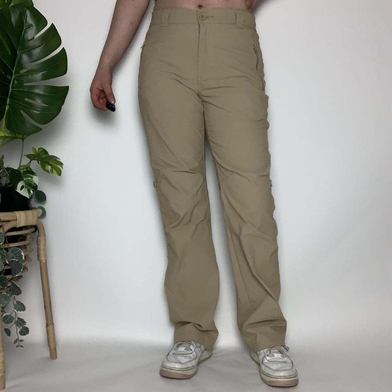 The coolest vintage unisex y2k beige tan wide leg... - Depop
