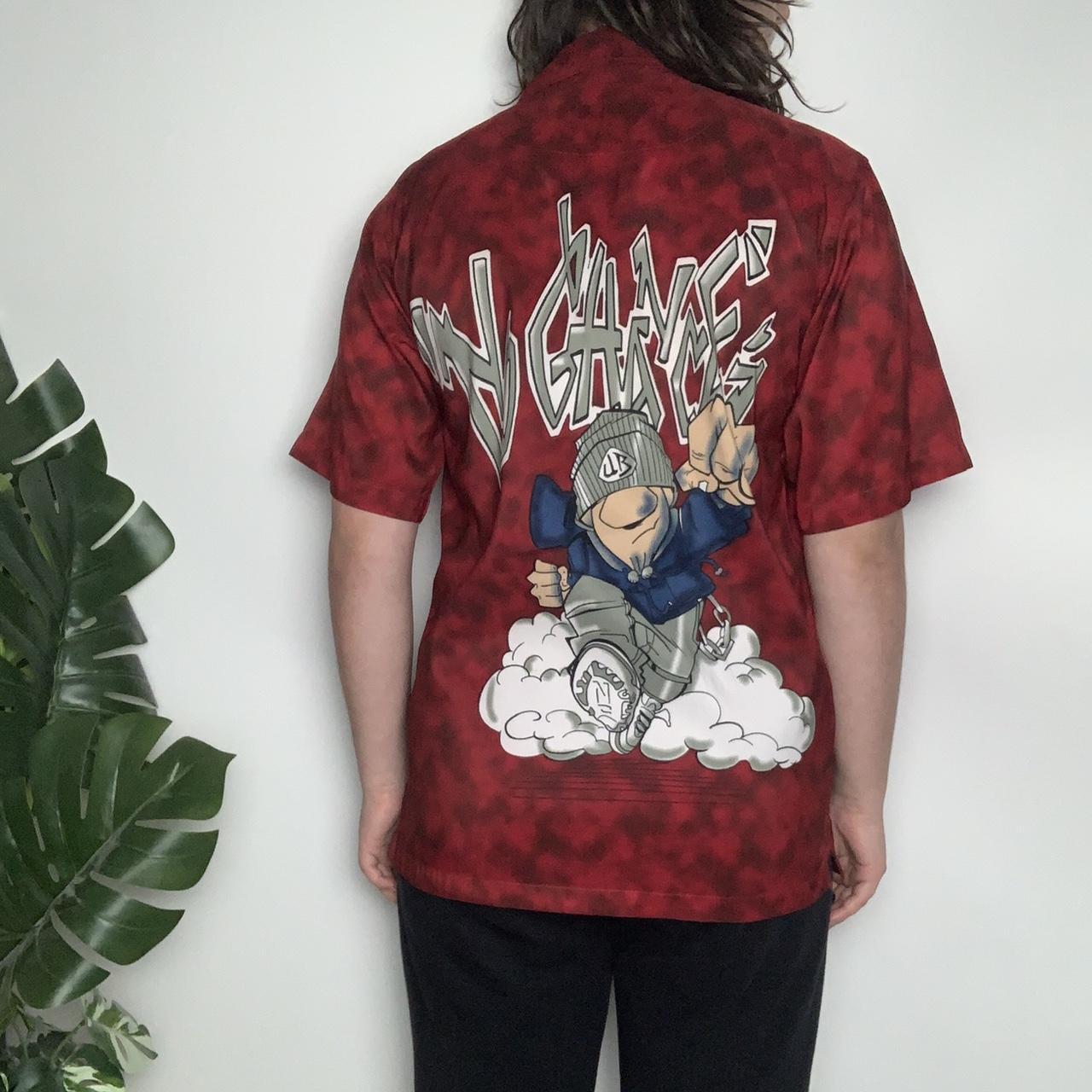 Vintage 90’s cartoon printed button up graphic shirt... - Depop