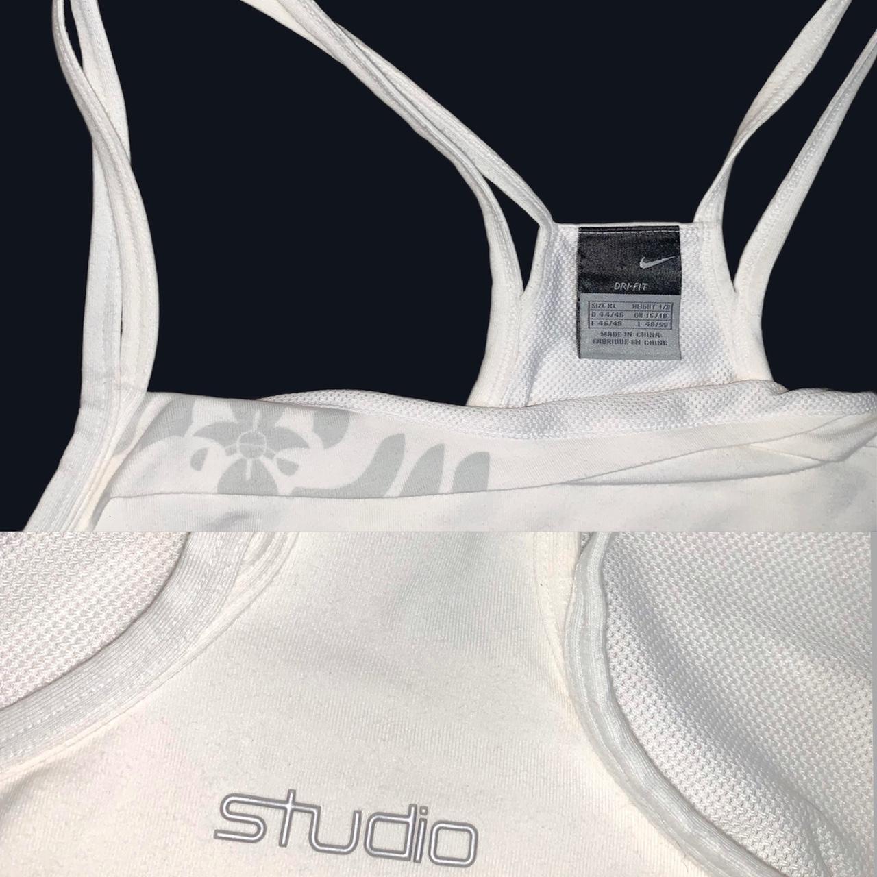 y2k Nike studio printed racer back tank vest top... - Depop