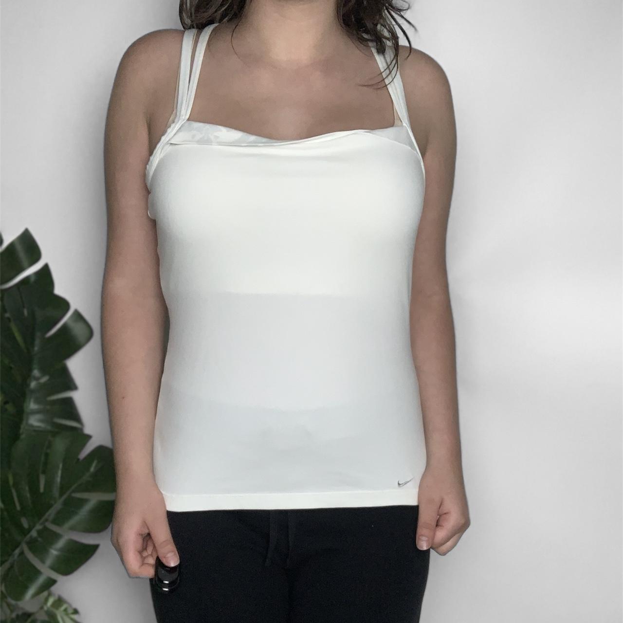 y2k Nike studio printed racer back tank vest top... - Depop