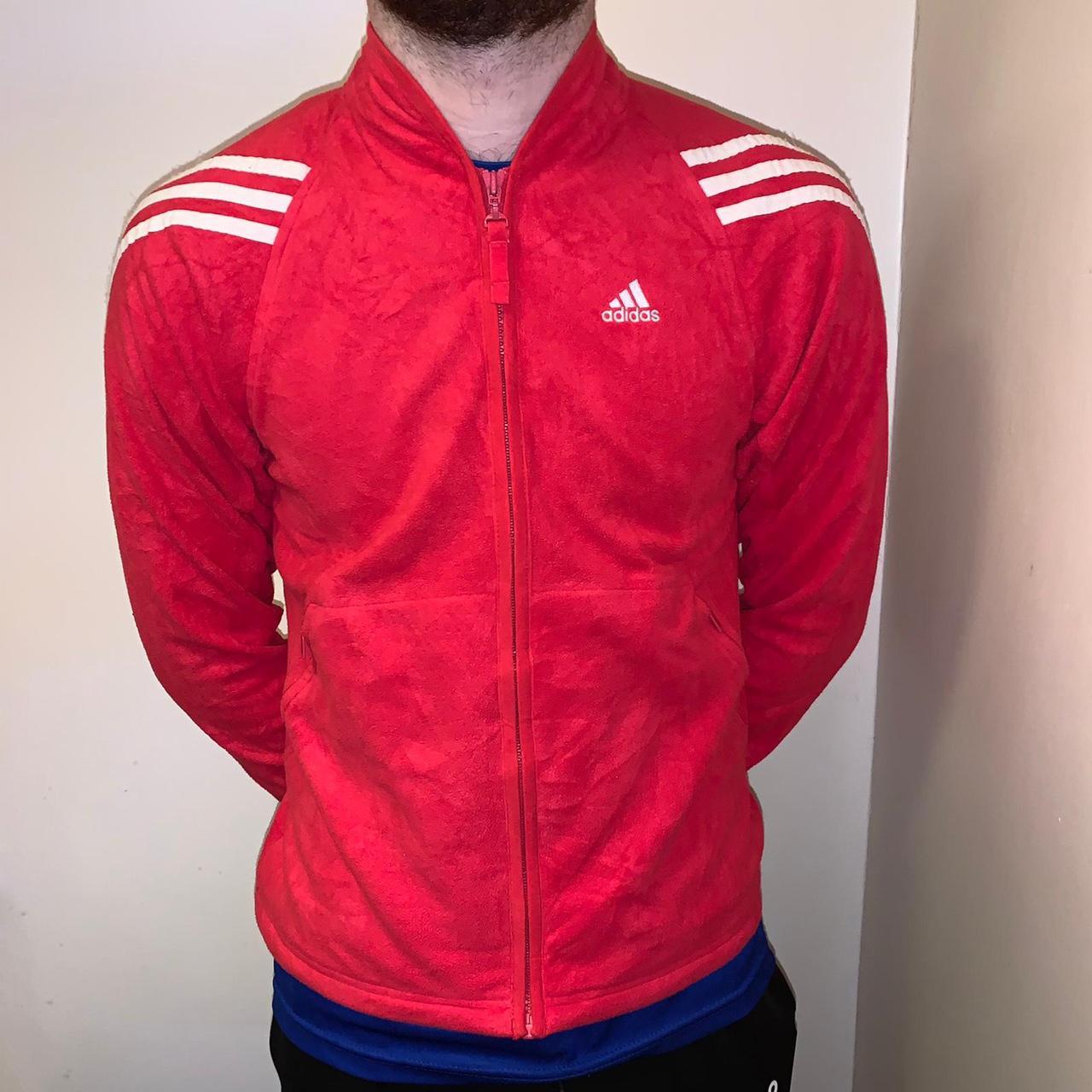 Adidas Men's Red Jacket | Depop