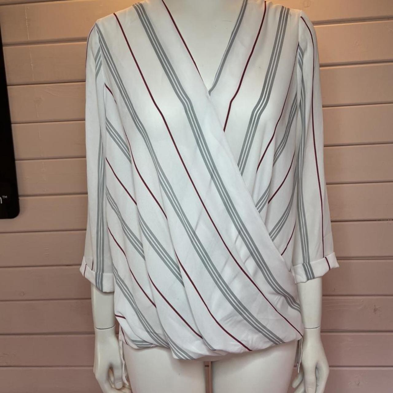 Primark Women's White and Grey Blouse | Depop