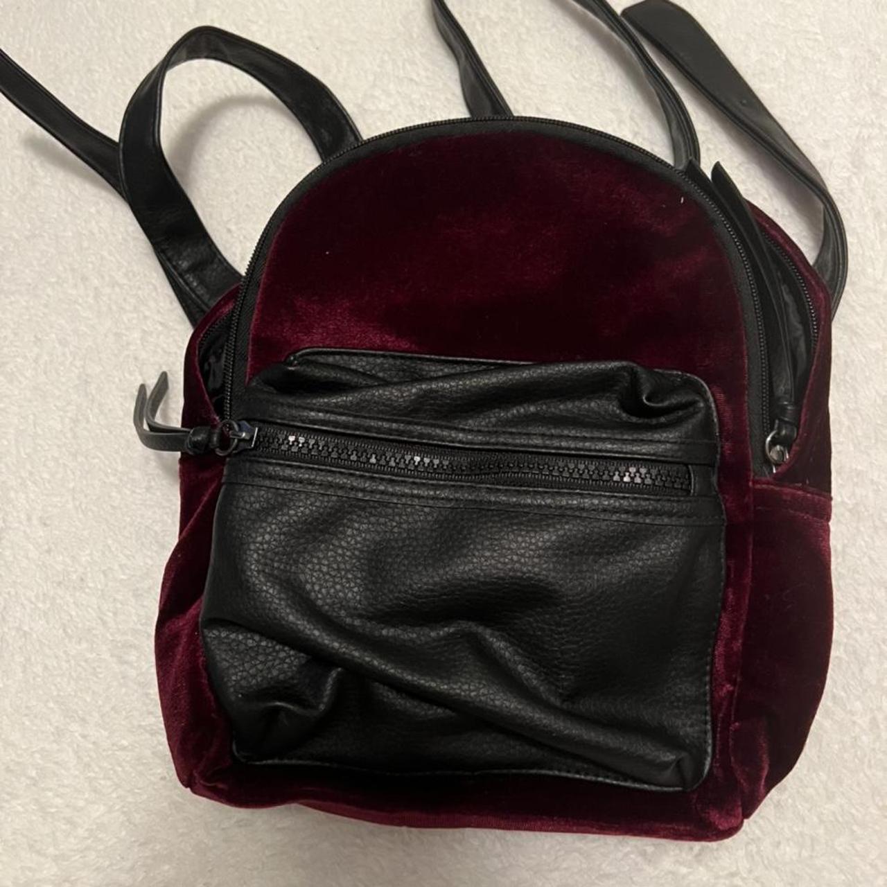 soft red velvet mini backpack purse #minibackpack... - Depop