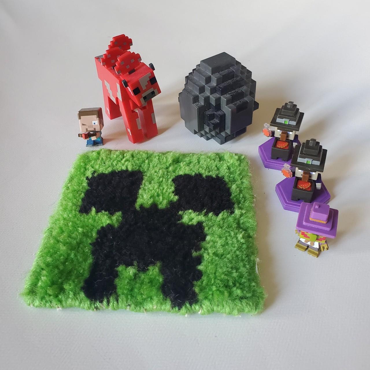 Handmade minecraft rug coaster and toys #minecraft... - Depop