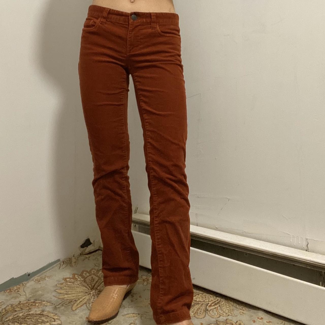 j crew burnt orange brown corduroy bootcut pants 🤎... - Depop