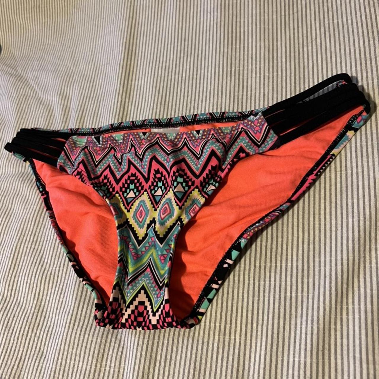 Colorful, full coverage bathing suit bottom with... - Depop