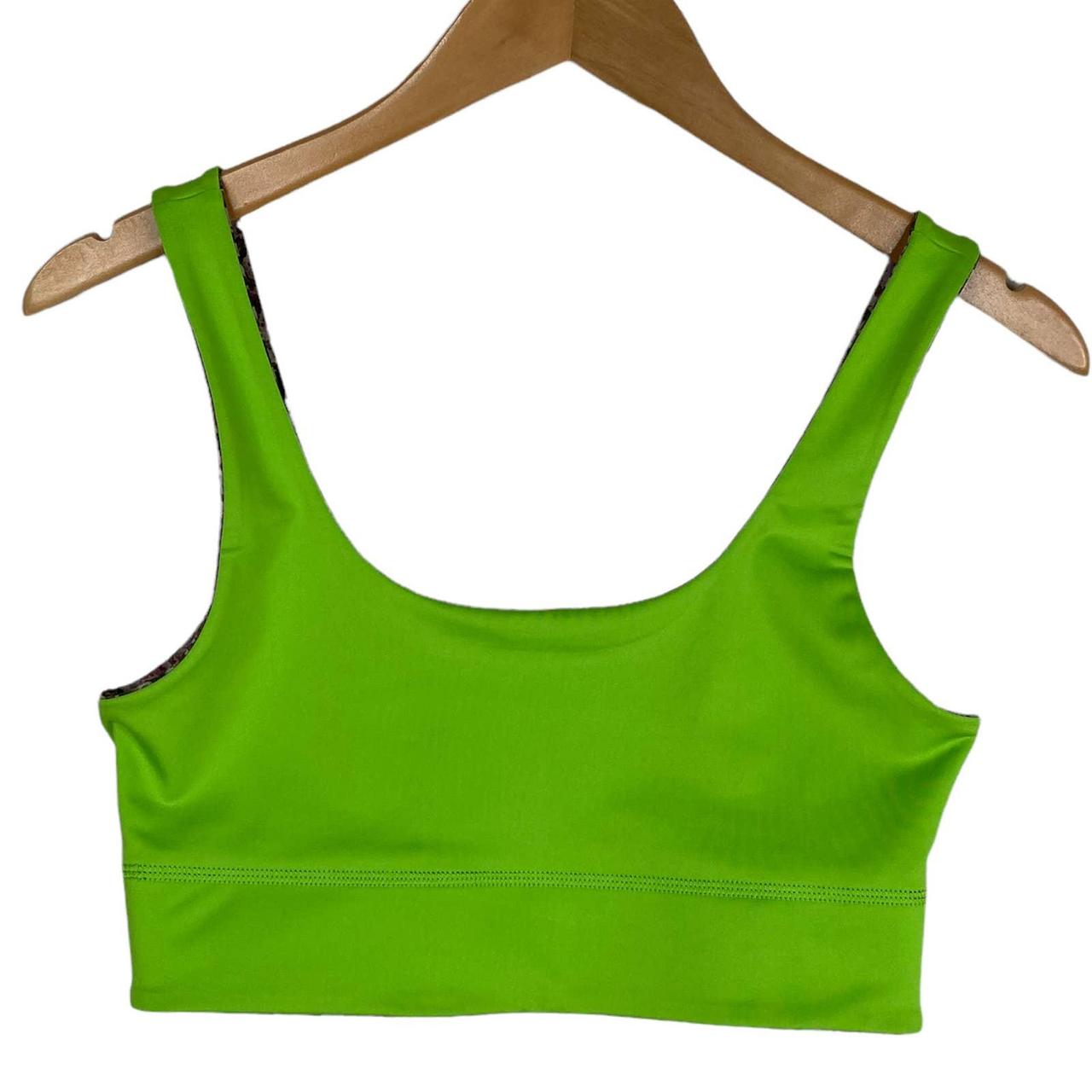 Fabletics Green and Pink Confetti Print Low Impact... - Depop