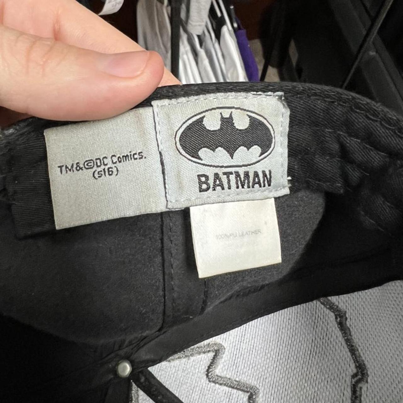 Vintage y2k DC Comics Batman leather snapback... - Depop