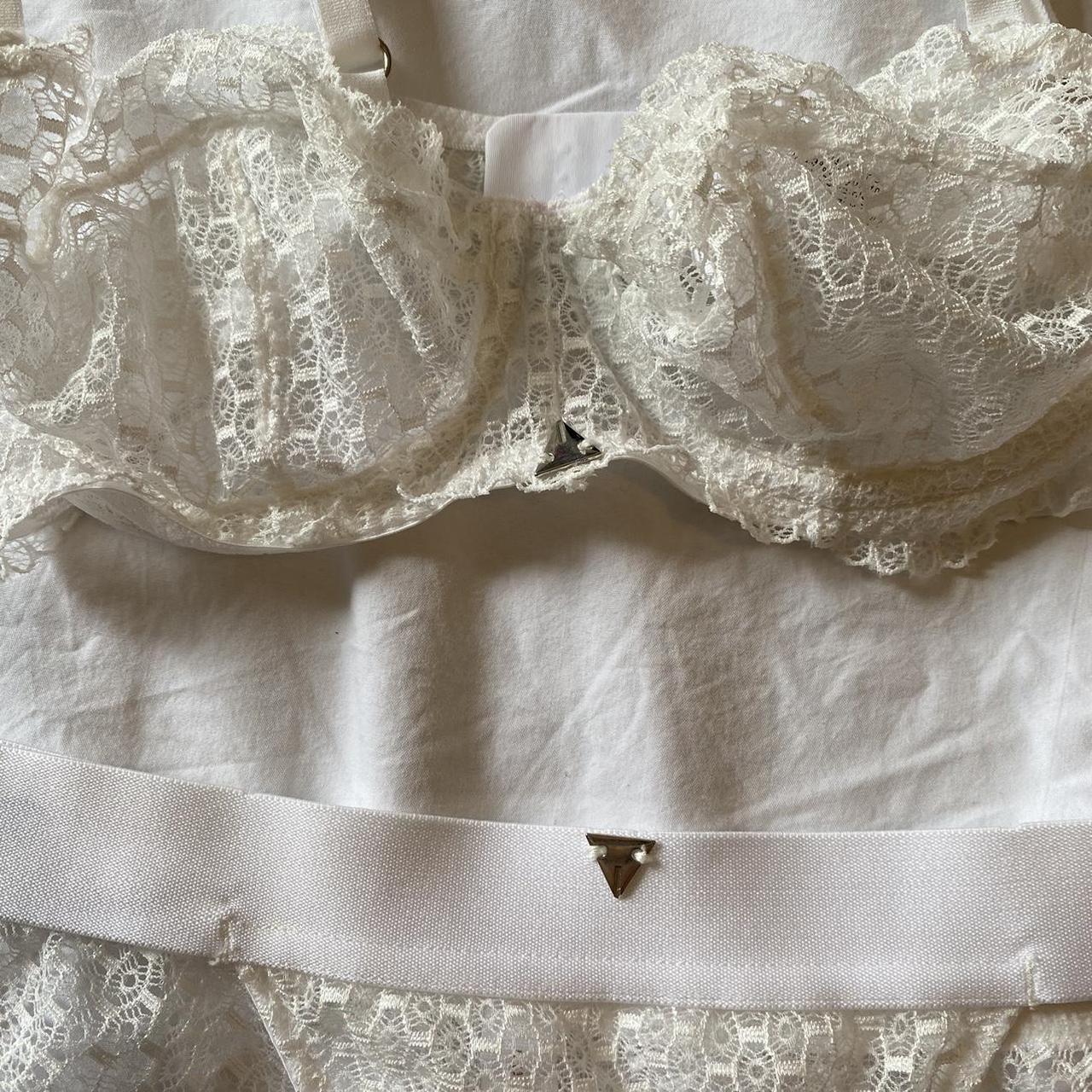 Beija white lingerie set. 32B and size 1 panties,... - Depop