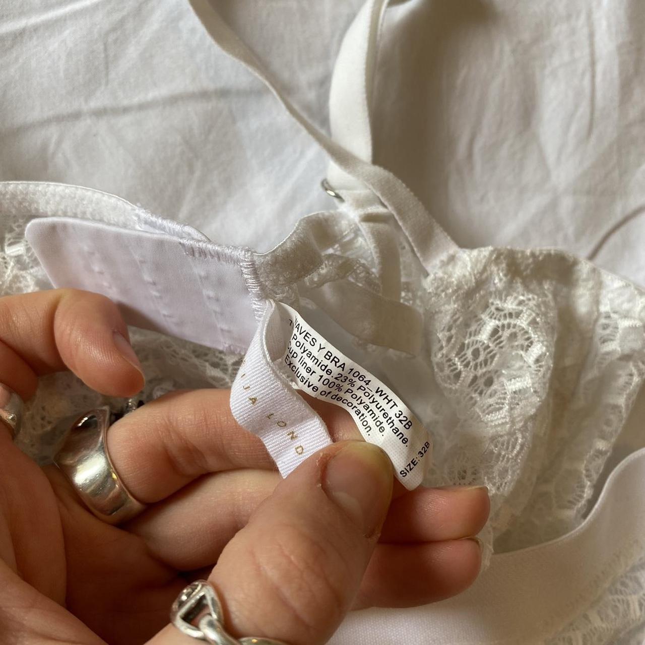 Beija white lingerie set. 32B and size 1 panties,... - Depop