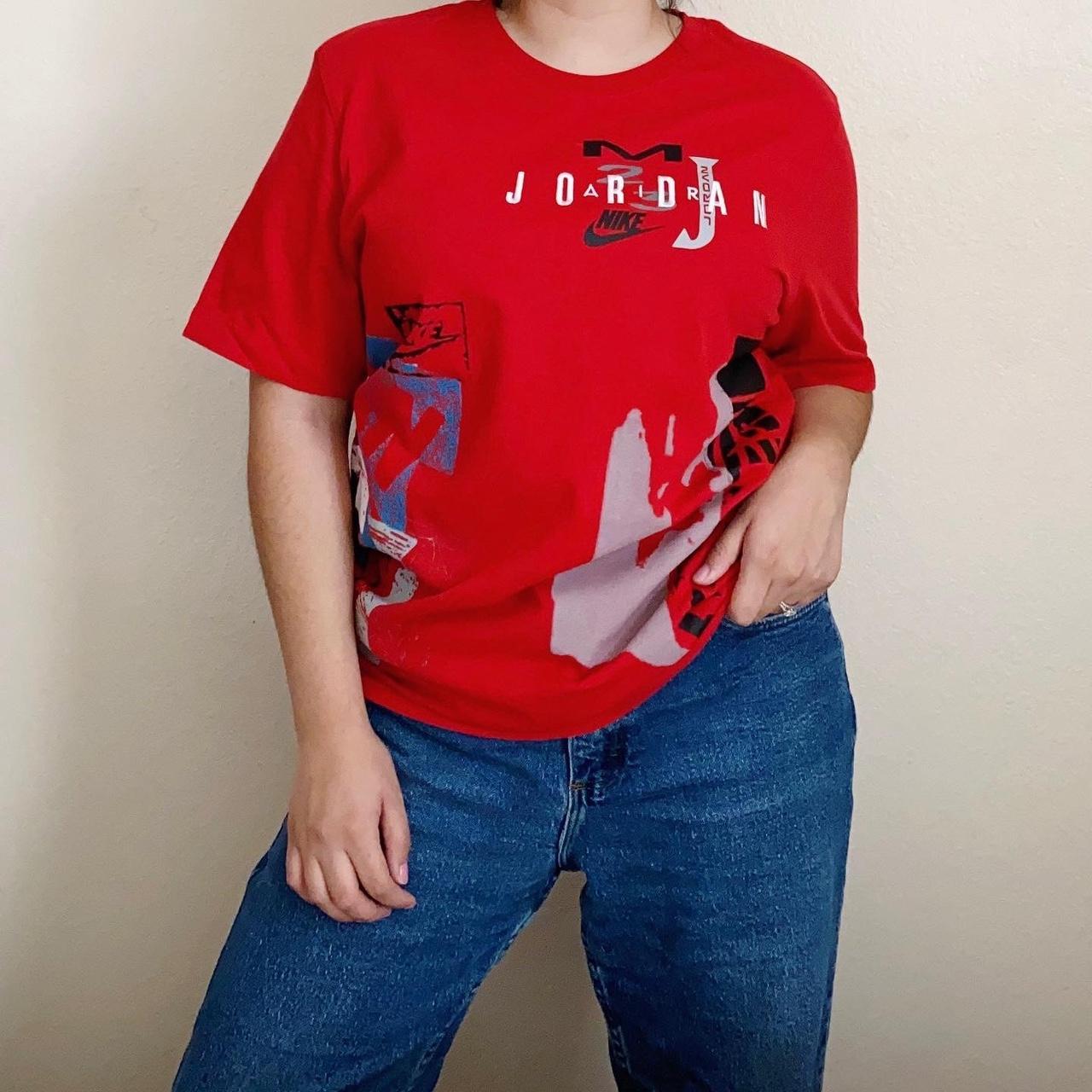 Red Michael Jordan Tee ♼ Size & Measurements: M •... - Depop