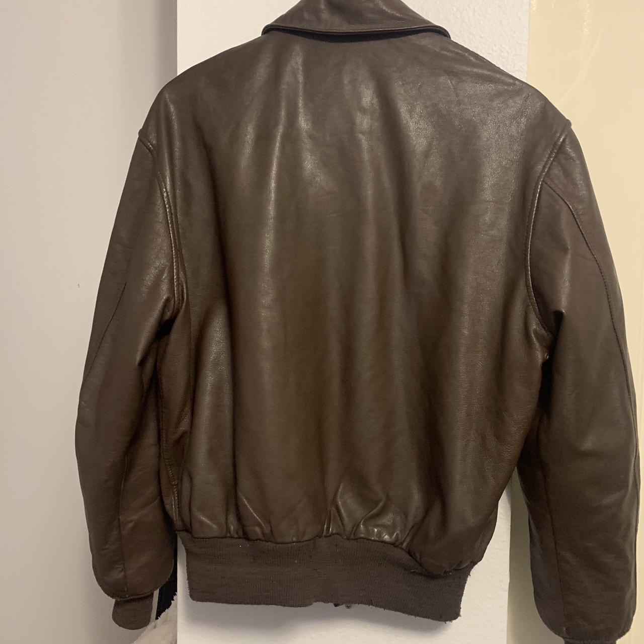 Cooper type A-2 Air Force Mens WW2 Leather Bomber... - Depop