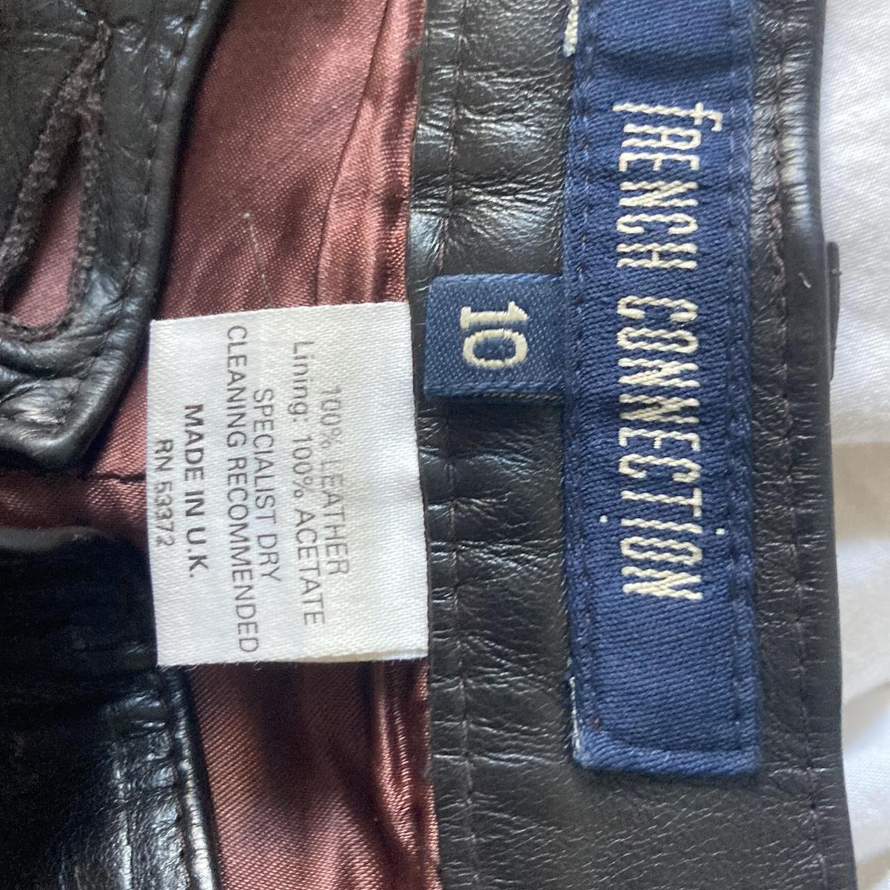 French connection 100% leather vintage trousers... - Depop