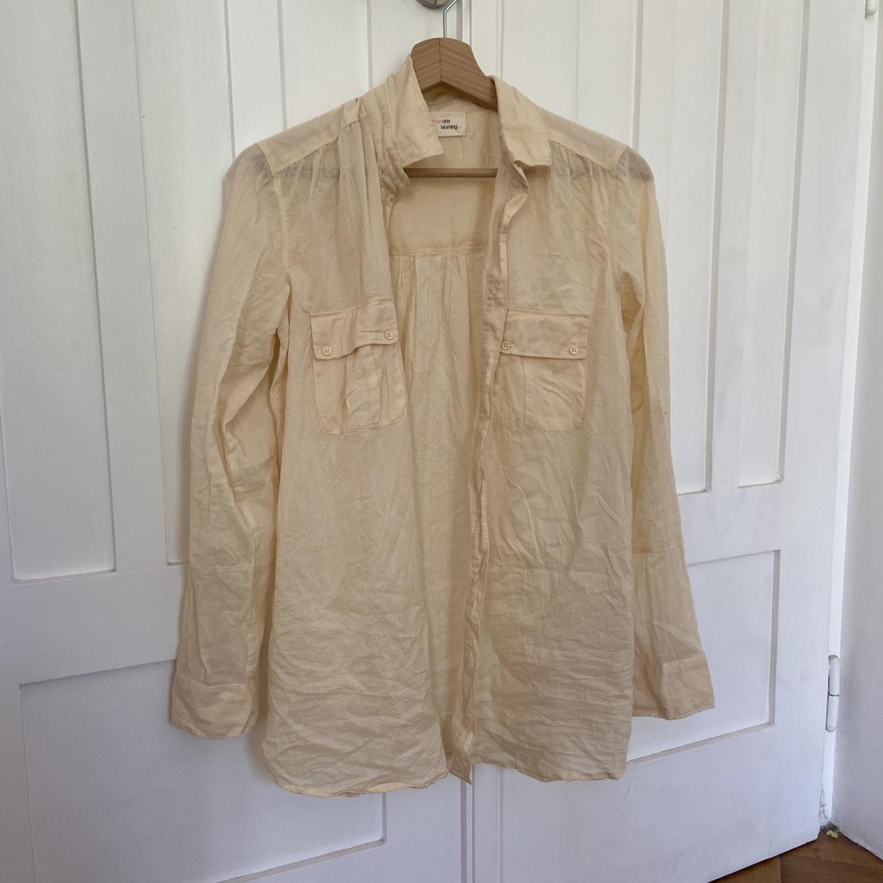 Amazing quality 100% cotton pale yellow shirt by... - Depop
