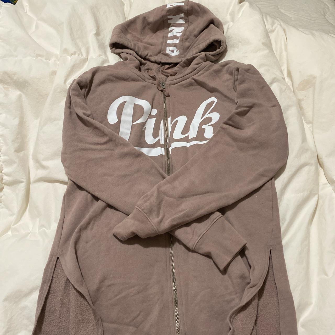 Long VS Pink zip up hoodie #pink #hoodie #zipup... - Depop