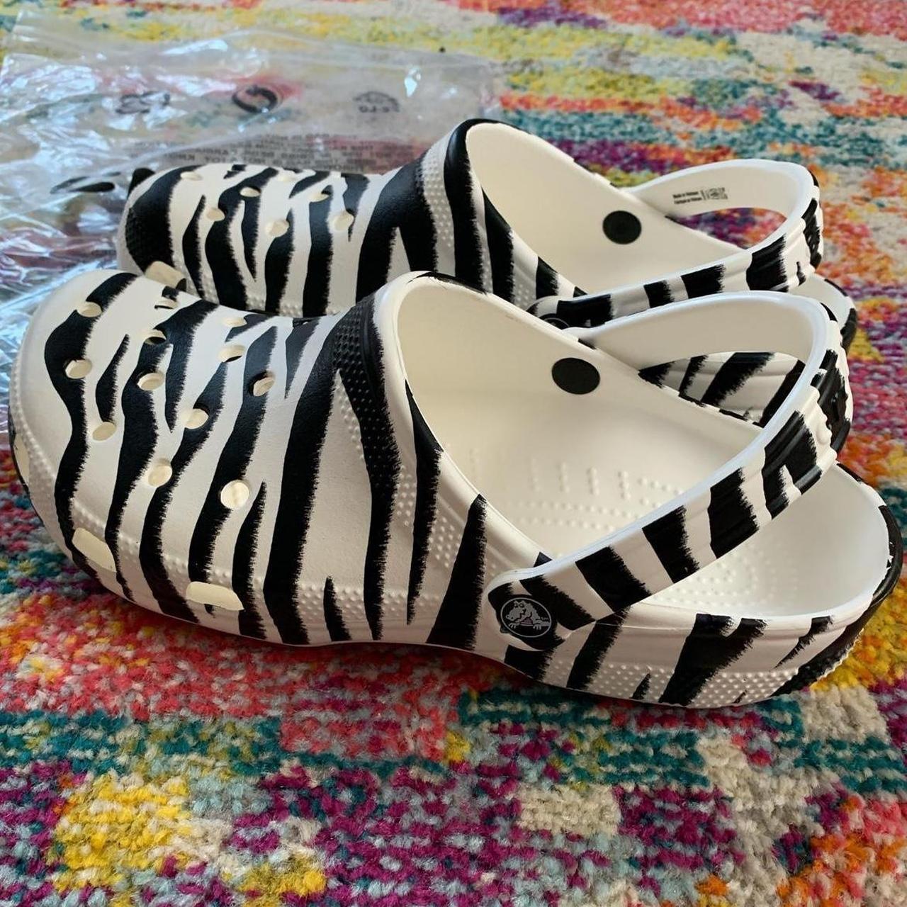 BRAND NEW CROCS ZEBRA PRINT CLOGS THIS LISTING IS IN... - Depop