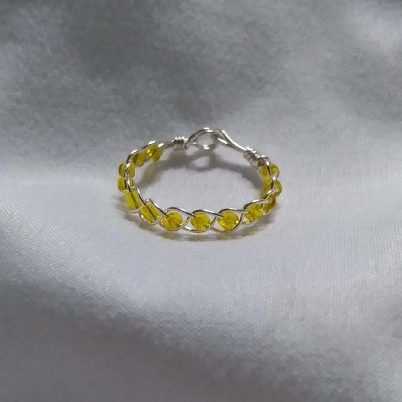Handmade yellow braided ring! Perfect for summer US... - Depop
