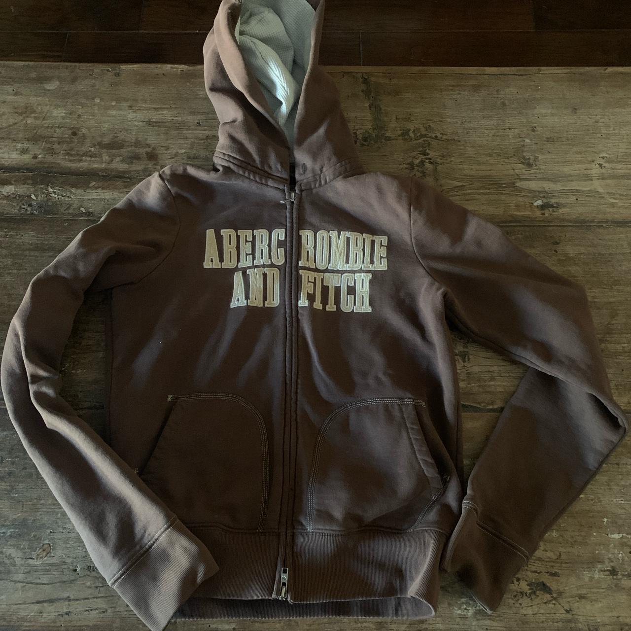 Y2k Vintage Ambercrombie & Fitch brown/cream... - Depop