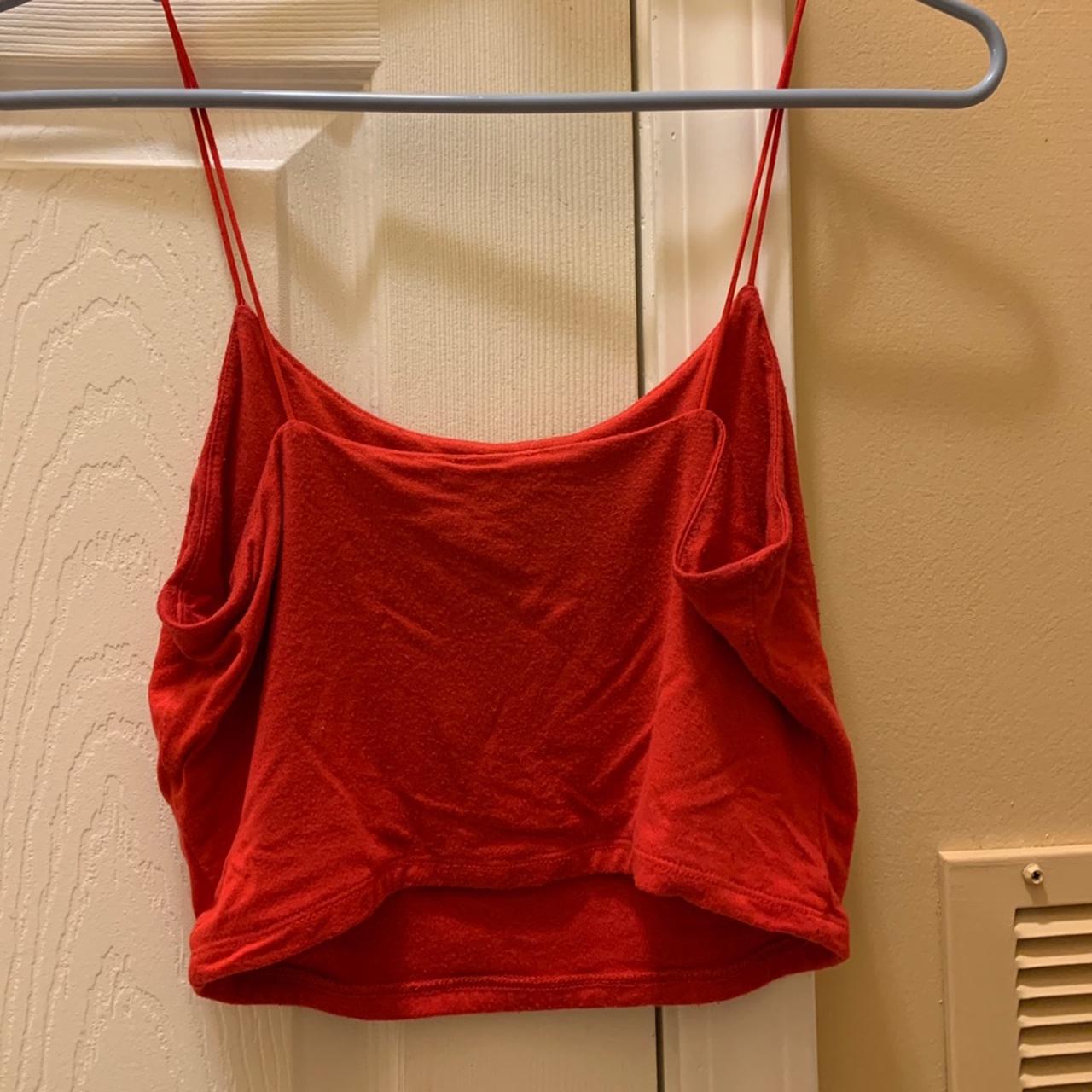 GARAGE RED BUNGEE CROP CAMI/TANK TOP fits a... - Depop