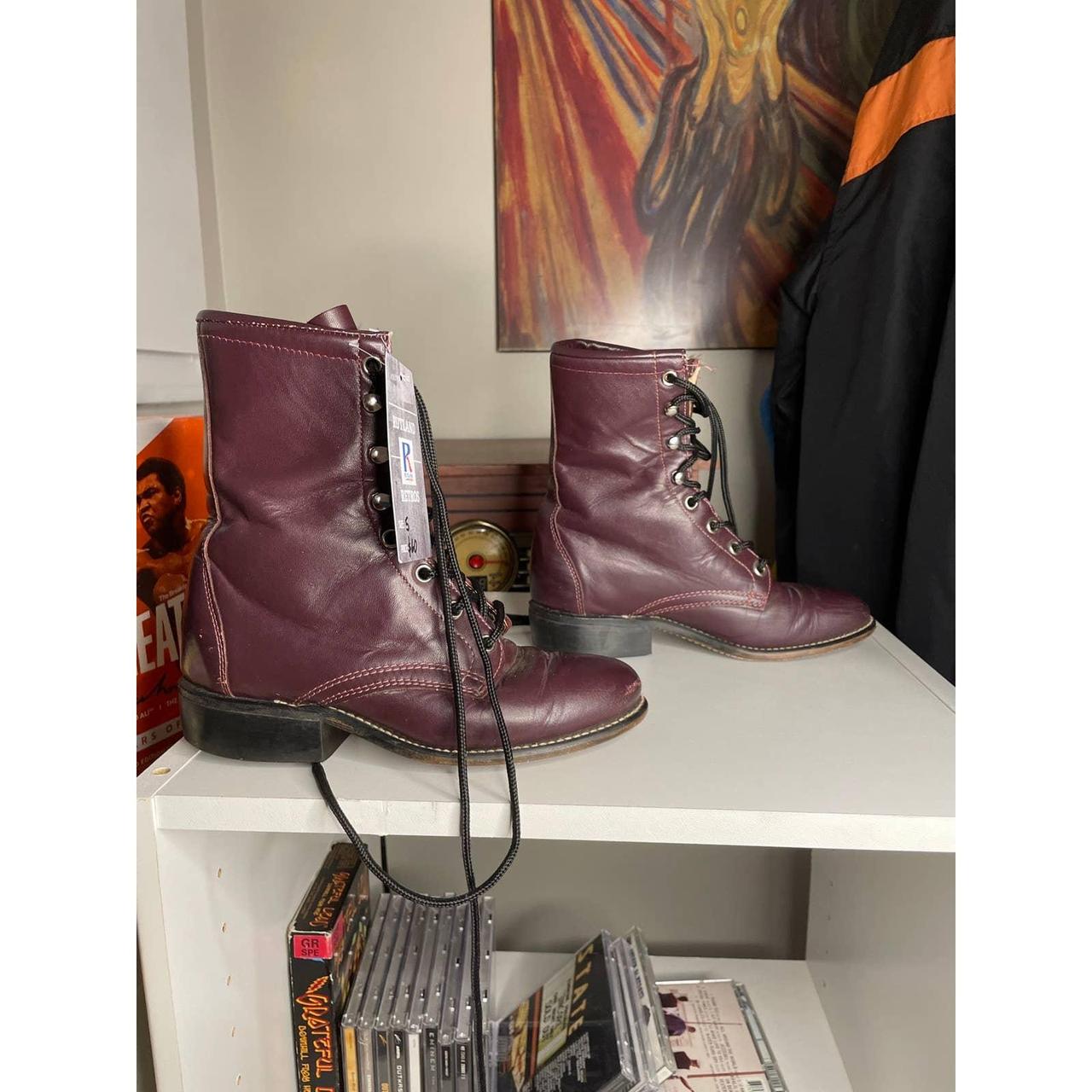 Vintage Red Leather Boots 5 Shipping 🇨🇦 shipping:... | Depop