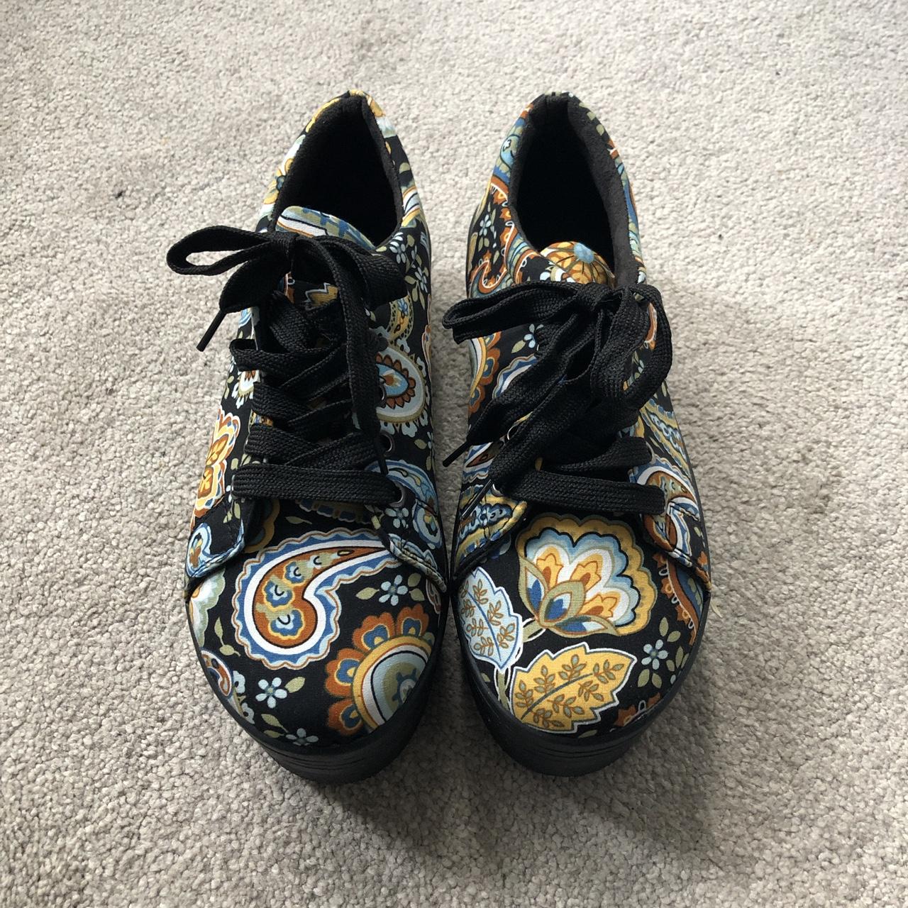 Funky Vintage Wedge Trainers - Only Worn Once - Size... - Depop