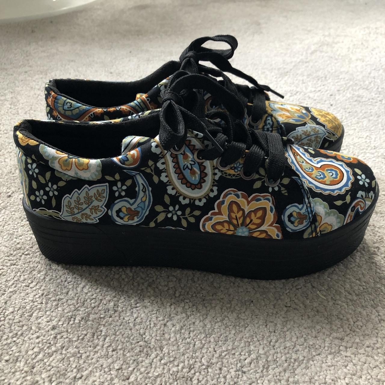 Funky Vintage Wedge Trainers - Only Worn Once - Size... - Depop