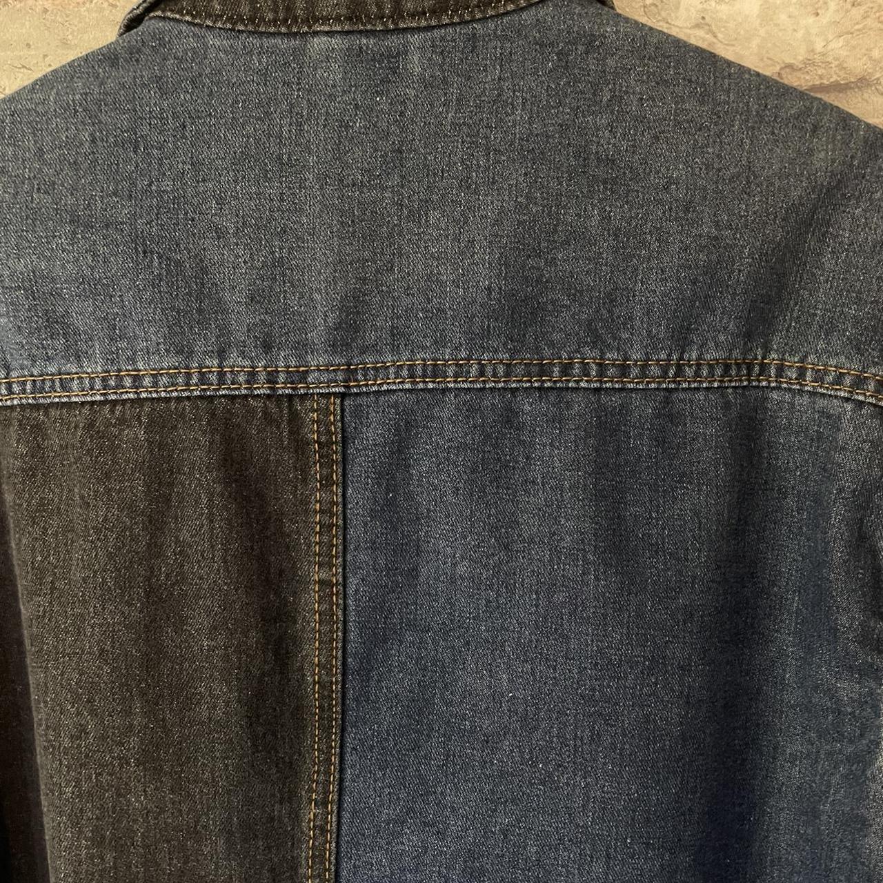 Black & blue denim patch jacket. In really... - Depop