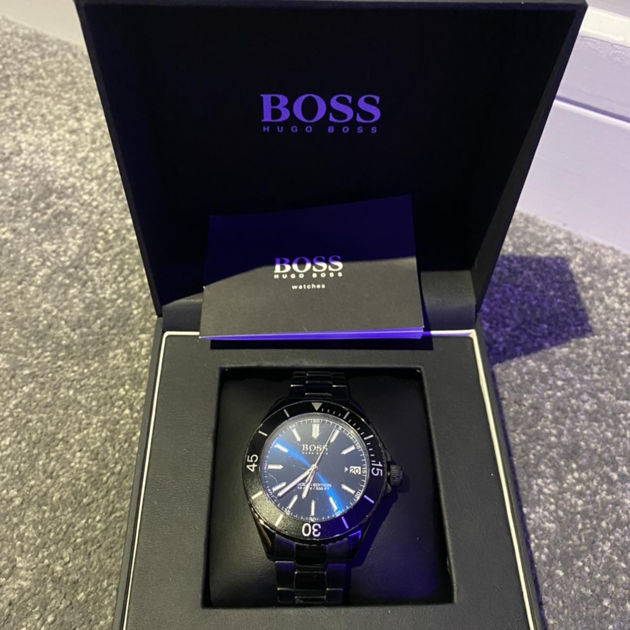 ️ Black and navy hugo boss watch ️ comes with box... - Depop