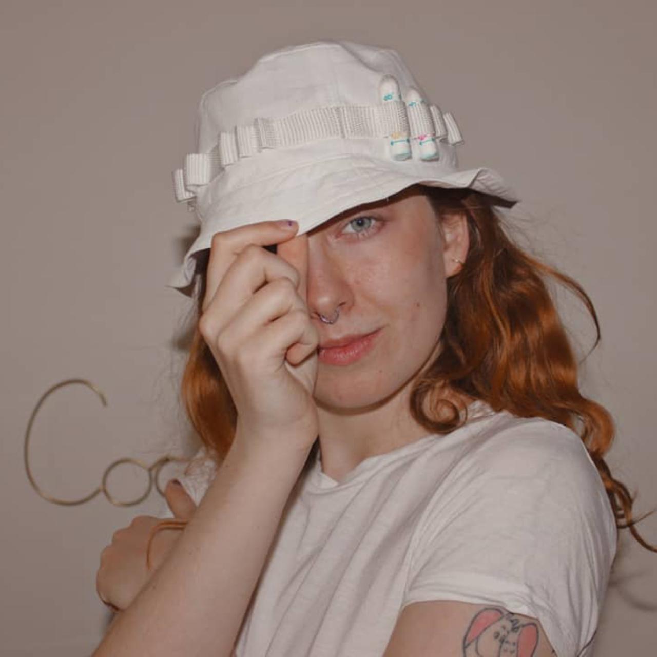 useful hat 🌶️ handmade with love 🌿 -- this white hat... - Depop