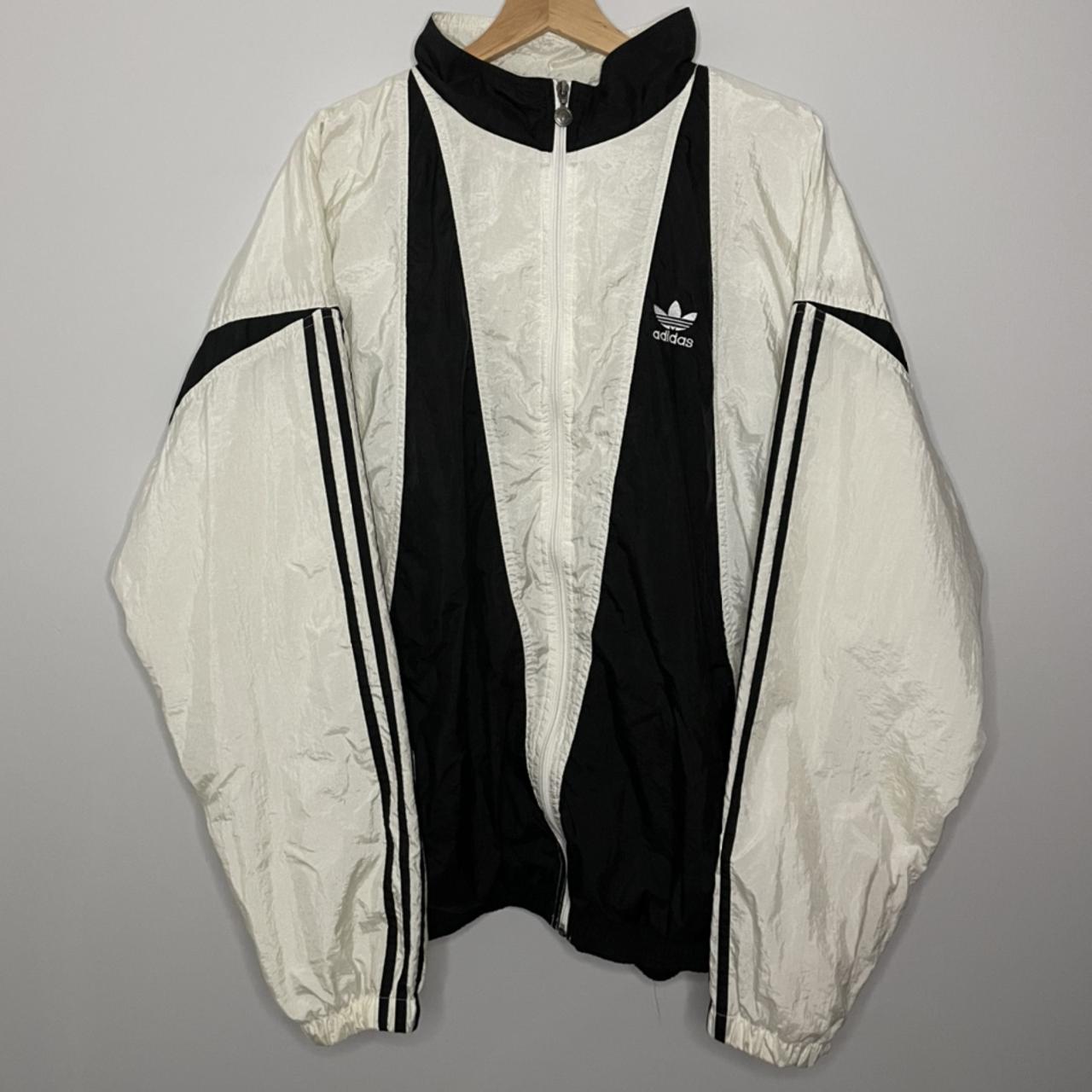 Adidas Men's Black and White Jacket | Depop